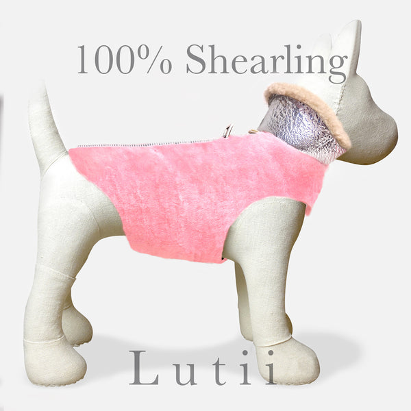 " Pink Orchird"-100% shearling handmade winter dog coat – small dog ...